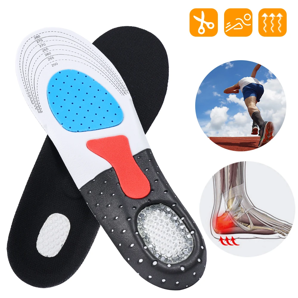 Cuttable Silicone Insoles For Shoe Men Women Orthotic Arch Support ...