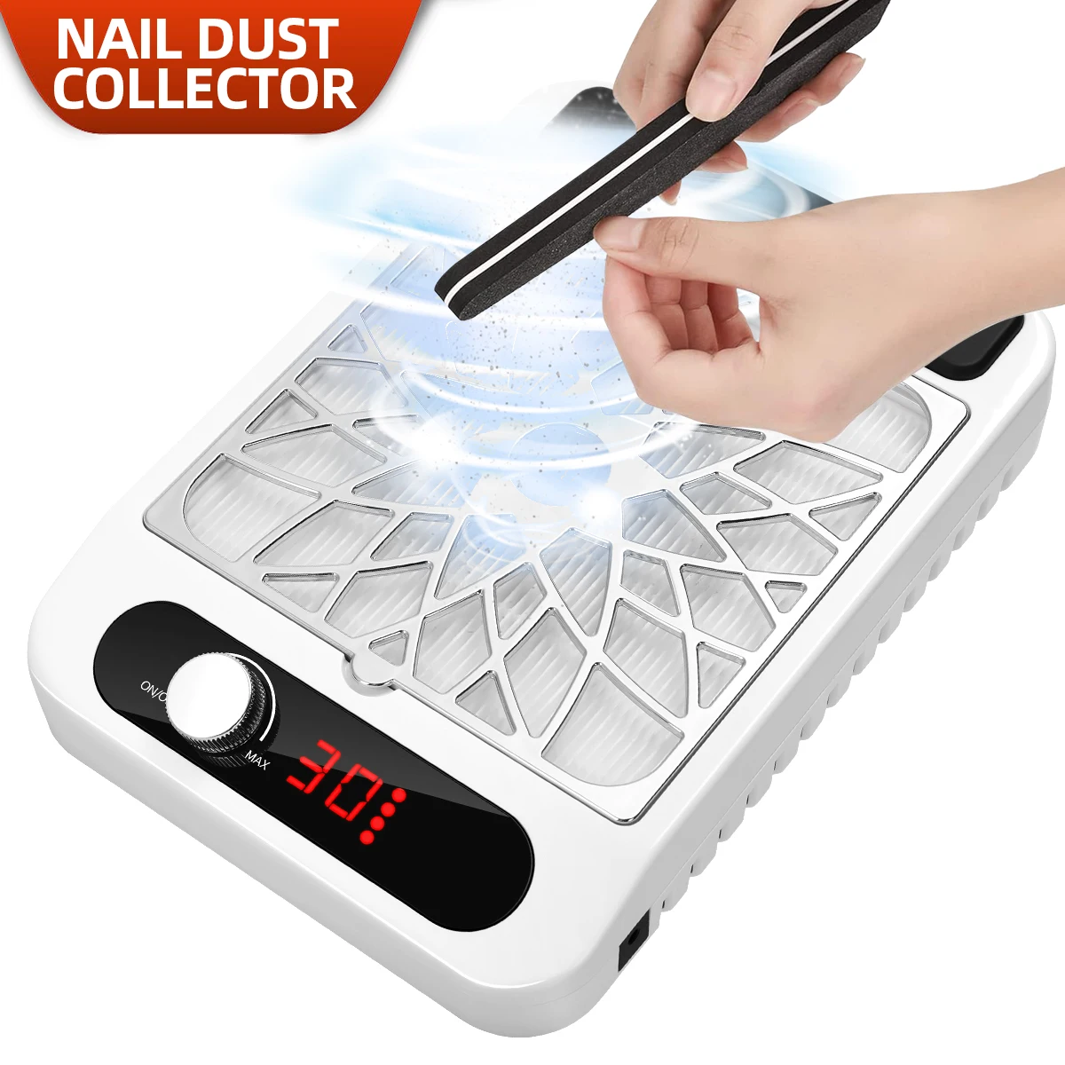 Powerful Nail Dust Collector With Removable Filter Rechargeable Nail ...