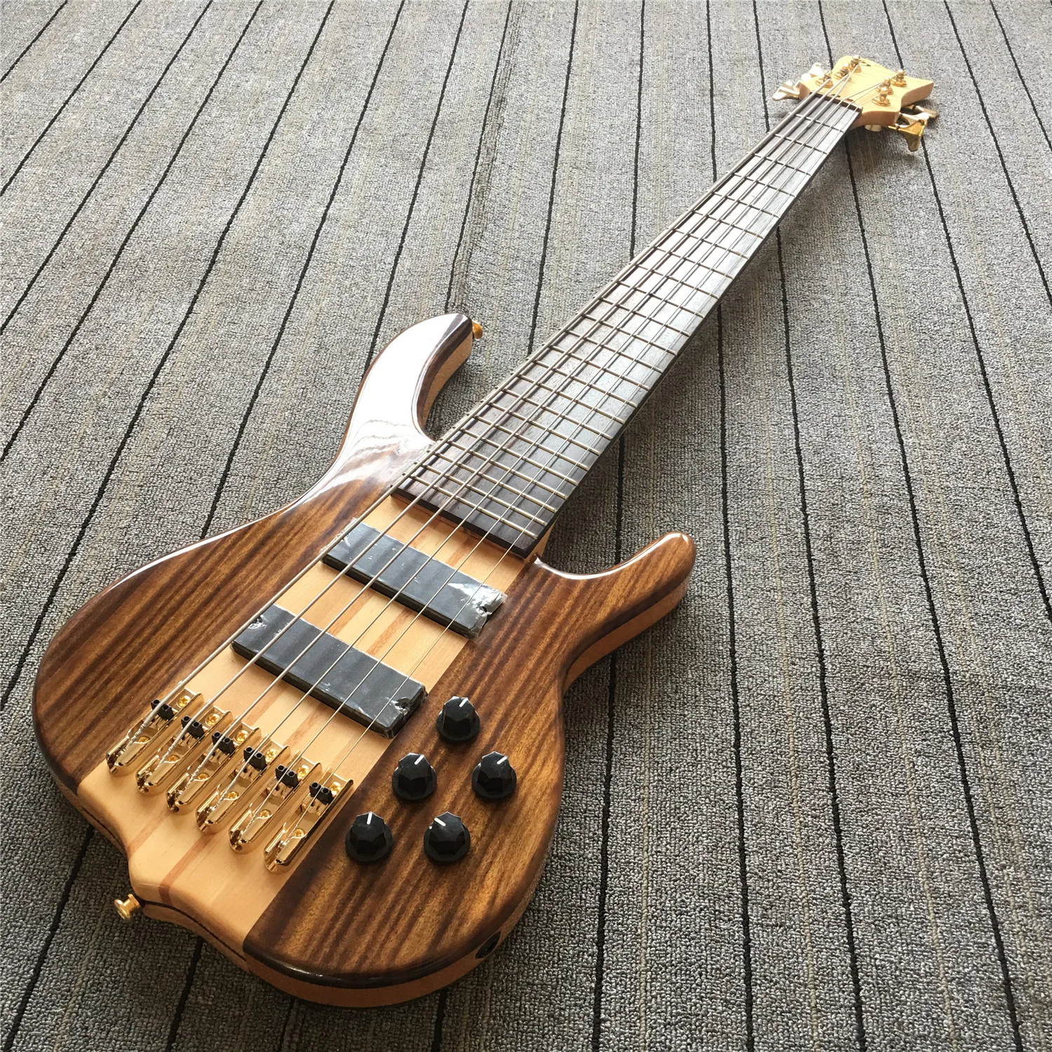 Top-Quality-Bass-Guitar-6-strings-bass-model-golden-hardware-Walnut ...