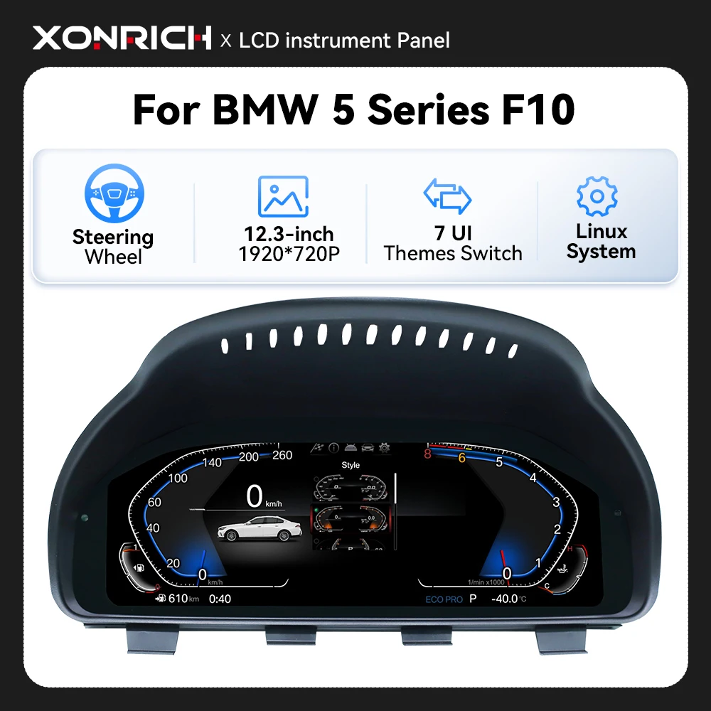 12.3'' Digital Dashboard For BMW F10 F11 F18 F06 F12 F13 F01 F02 F03 ...