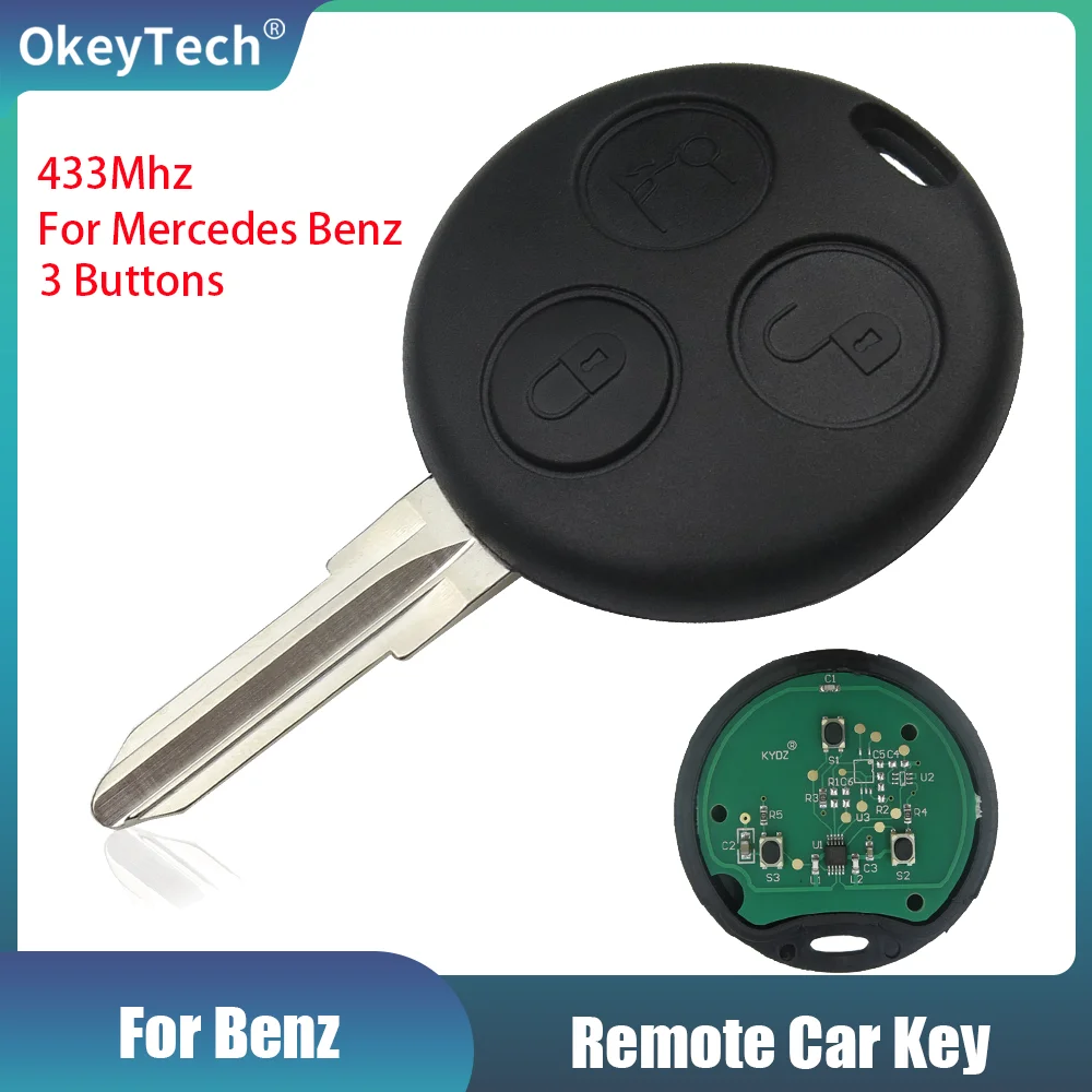 Chave-remota-de-OkeyTech-para-Mercedes-Benz-3-Buttons-433Mhz-autom-vel ...