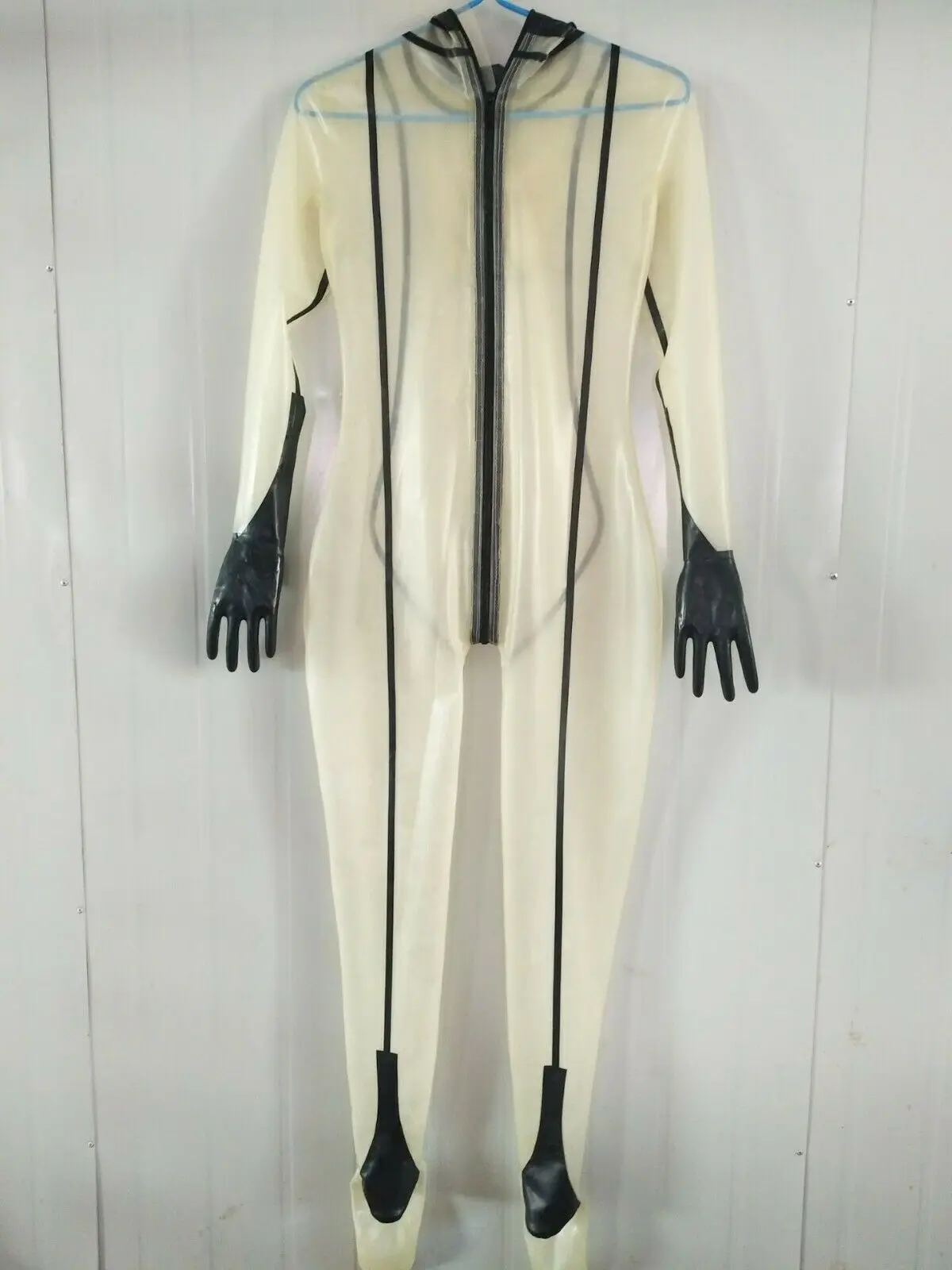 100-Latex-comfortable-Rubber-Gummi-Transparent-color-Jumpsuit-handsome ...