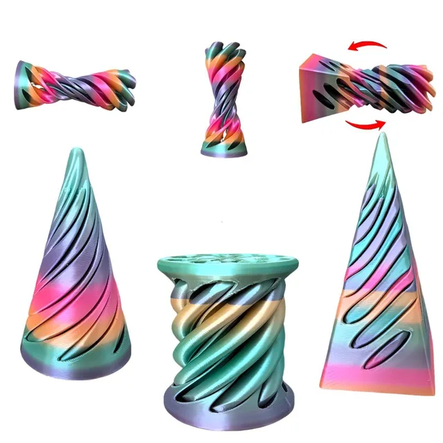 Spiral Cone Fidget 3d Printer 3D Printed Spiral Cone Fidget Toys ...