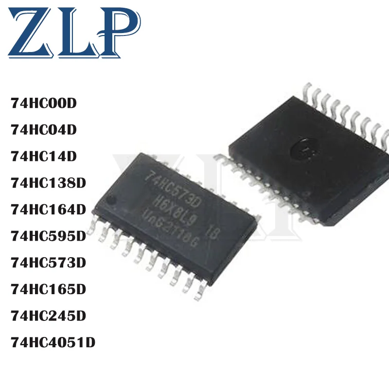 10Pcs-Nouveau-74HC00D-74HC04D-74HC14D-74HC138D-74HC164D-74HC165D-74HC245D-74HC573D-74HC595D ...