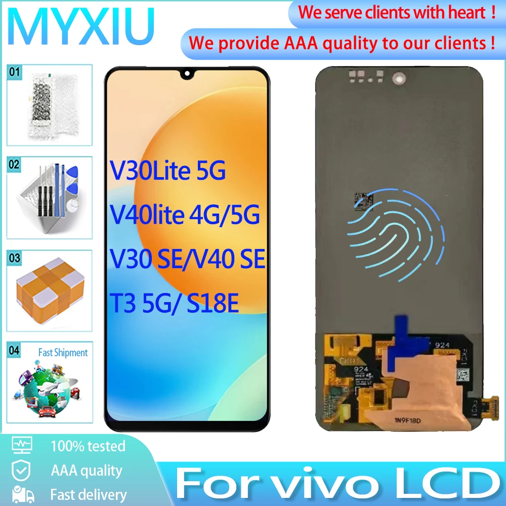 OLED For VIVO V30 Lite 5G V2327 V40 Lite 4G 5G LCD Display Touch Screen ...