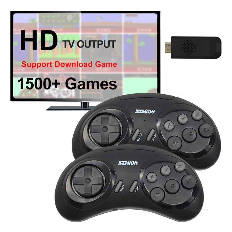 16 Bit Md Retro Video Game Console For Sega Genesis Built-in 1500 ...