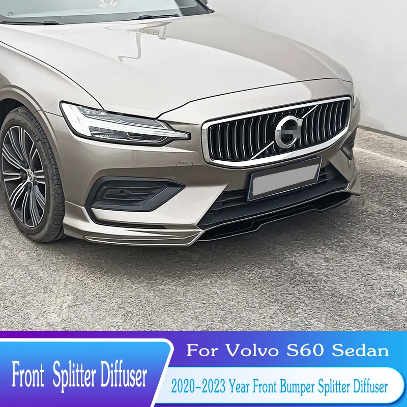 For-Volvo-S60-V60-2020-2023-Sedan-Front-Bumper-Splitter-Lip-Spoiler ...