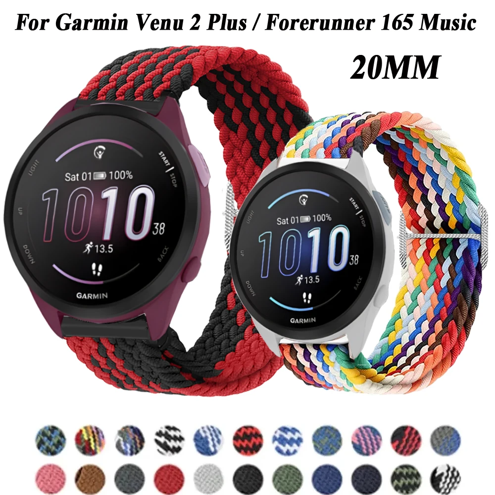 20mm-Loop-Nylon-Strap-For-Garmin-Forerunner-165-245-645-Music-55-Sport ...