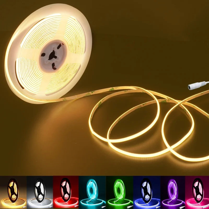 5m COB LED Strip Light 12V 24V 480LEDs/m Pink Red Blue Green Led Tape ...