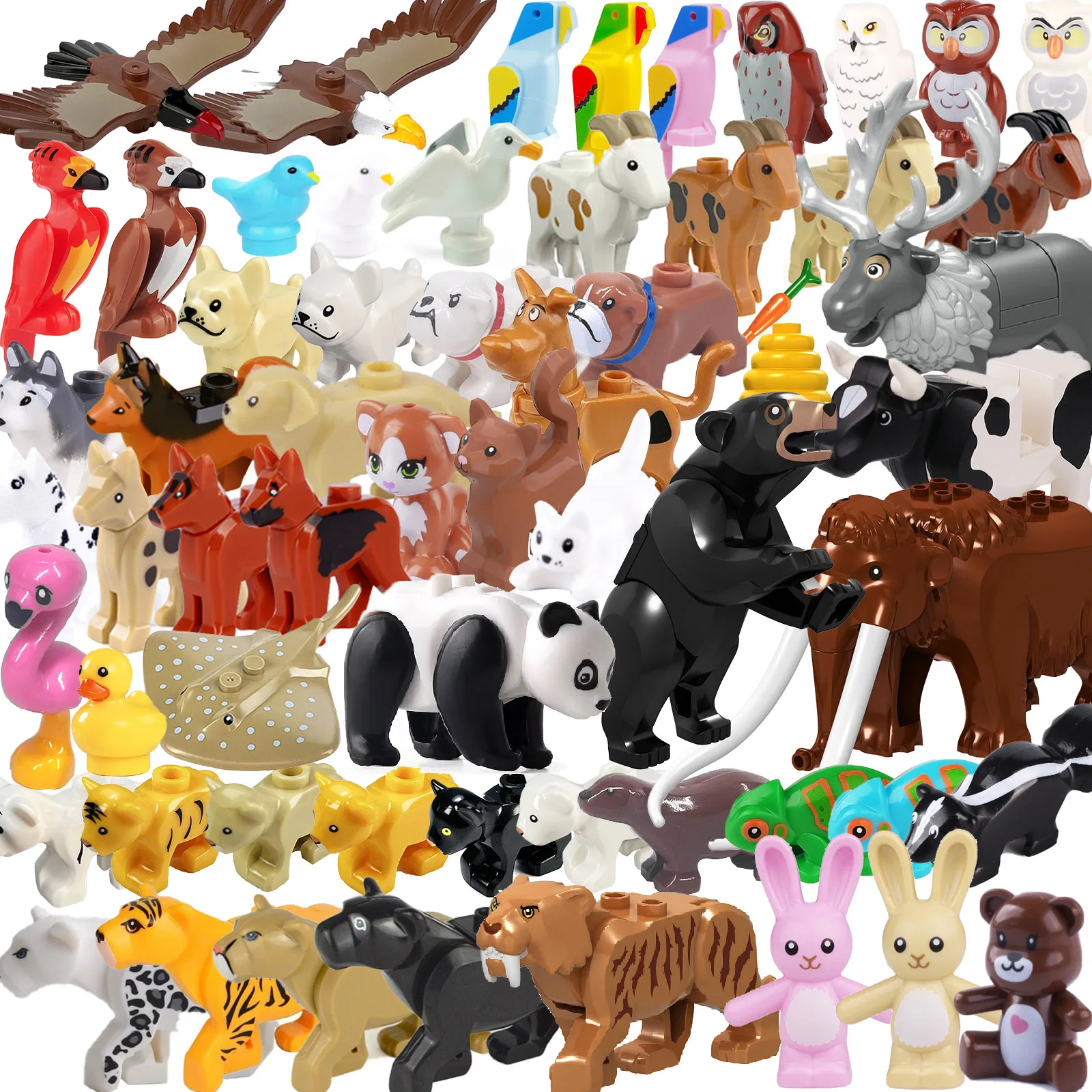 MOC Animal Building Blocks DIY Pig Fishes Octopus Penguin Turtles ...