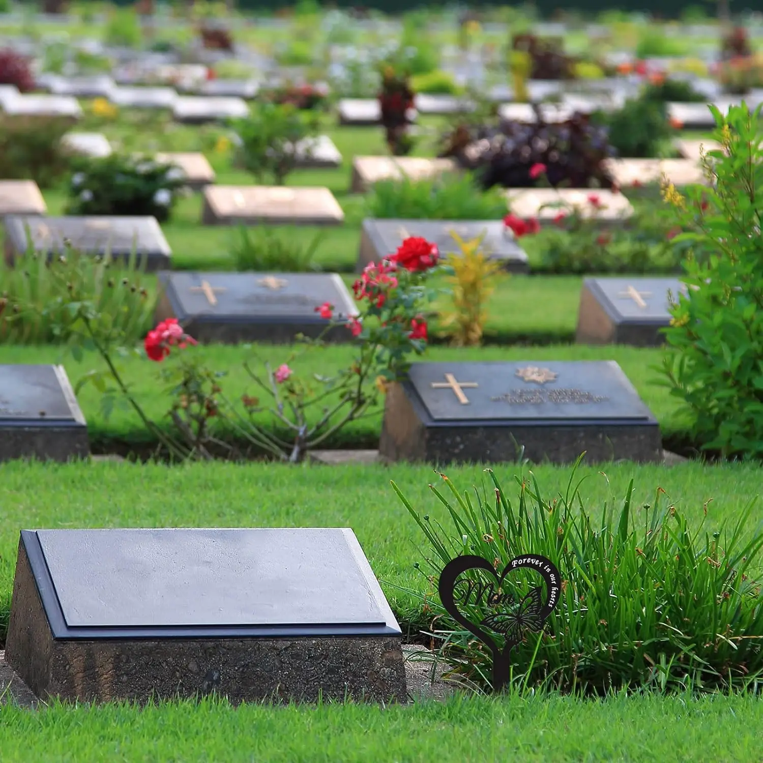 Cemetery-Decorations-for-Grave-Metal-Grave-Marker-Iron-Memorial-Garden ...