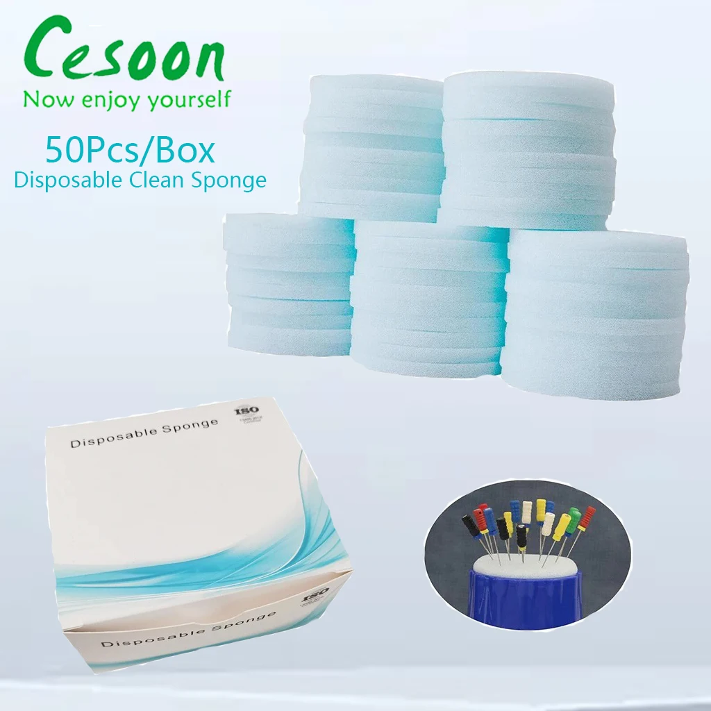 50Pcs-Dental-Clean-Sponge-Pad-Dentist-Endo-Files-Cleaning-Foam ...
