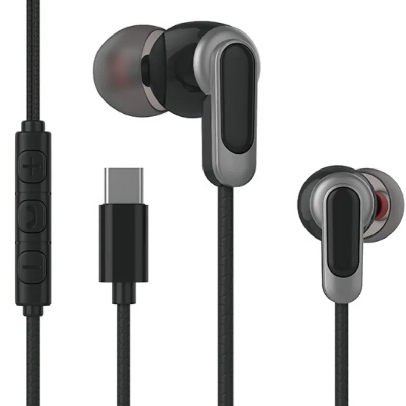 Digital Chip Type-c wired earphones factory wholesale live broadcast e ...