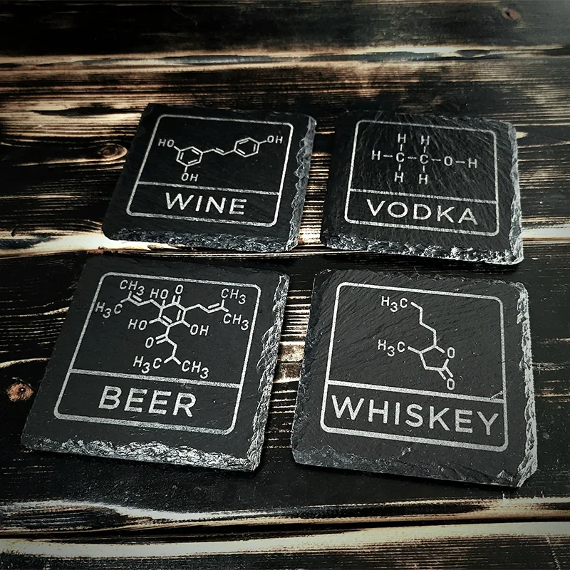 Chemistry-Formula-Slate-Coaster-Natural-Rock-Coasters-Black-Slate-for ...