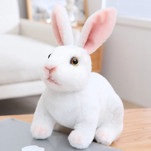 20cm Simulation Cute Rabbit Plush Fur Realistic Kawaii Animal Easter ...