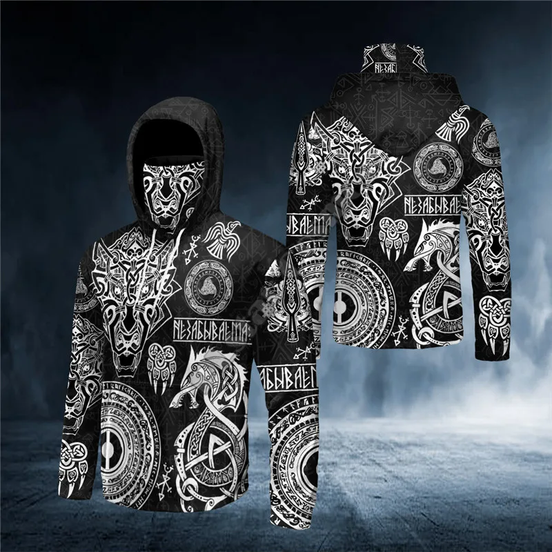 Norse Myth Celtic Dragon Viking White Tattoo 3d Printed Bandana Hoodie ...