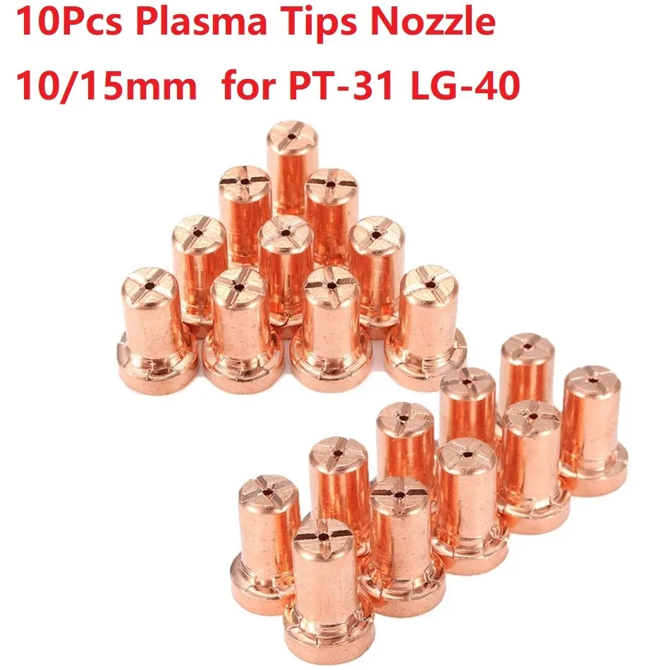 10Pcs Plasma Tips Nozzle 10/15mm Height Electrodes For PT-31 LG-40 ...