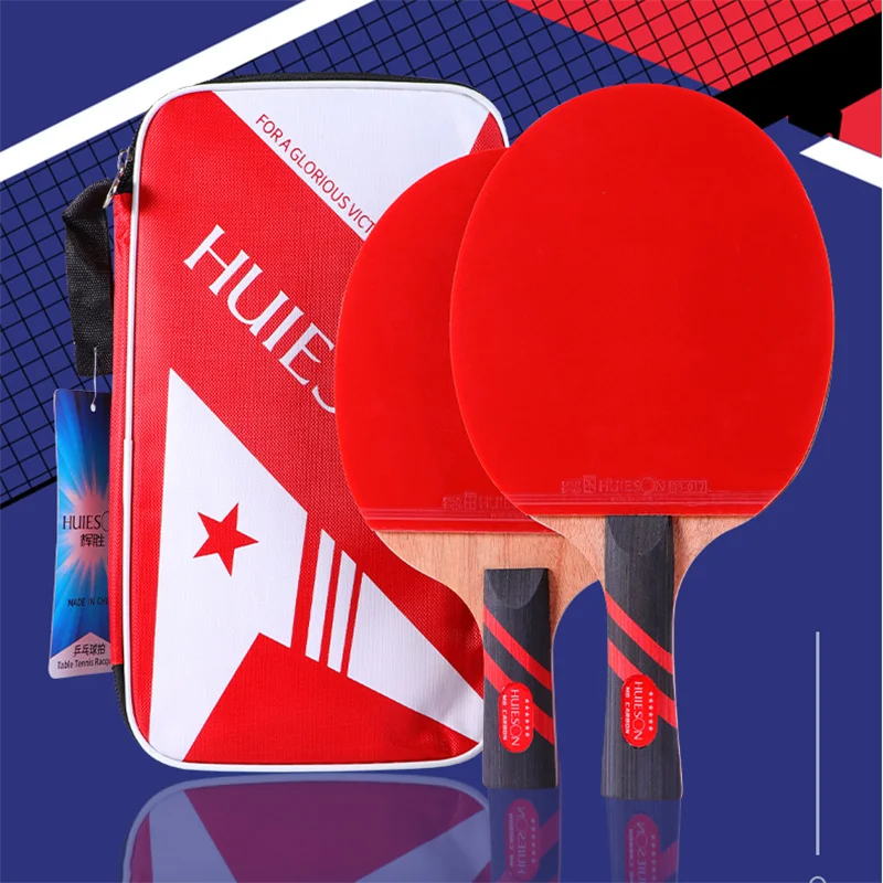 Huieson-New-6-Star-Table-Tennis-Racket-2-Pcs-Set-7-Ply-Solid-Wood-Ping ...