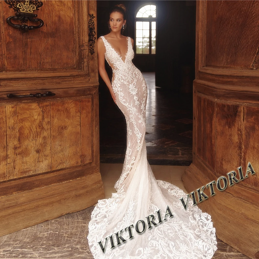 VIKTORIA-Gorgeous-Wedding-Dresses-for-Mariages-Appliques-V-neck-Court ...