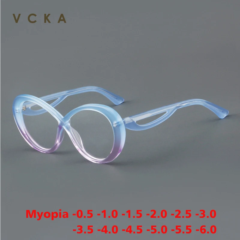 VCKA-Cat-Eyes-Vintage-Acetate-Glasses-Frame-Women-Handmade-Myopia ...