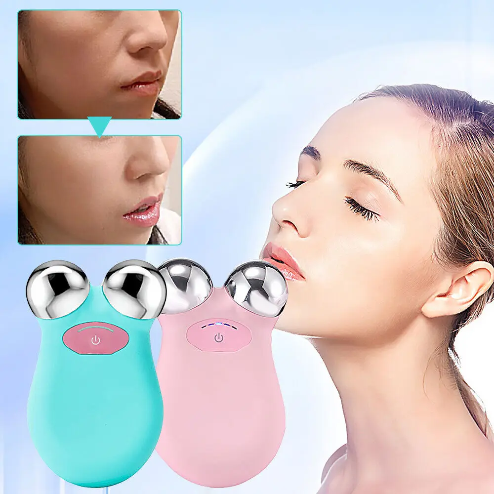 Mini Micro-current Face Massager Facial Lifting Skin Tightening Beauty ...