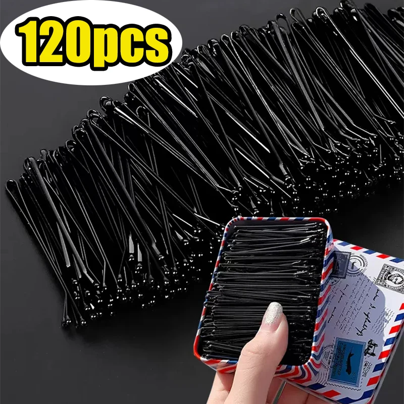 120Pcs-Preto-Pequeno-Clipe-Clipe-de-Cabelo-Hairpin-Coreano-Simples ...