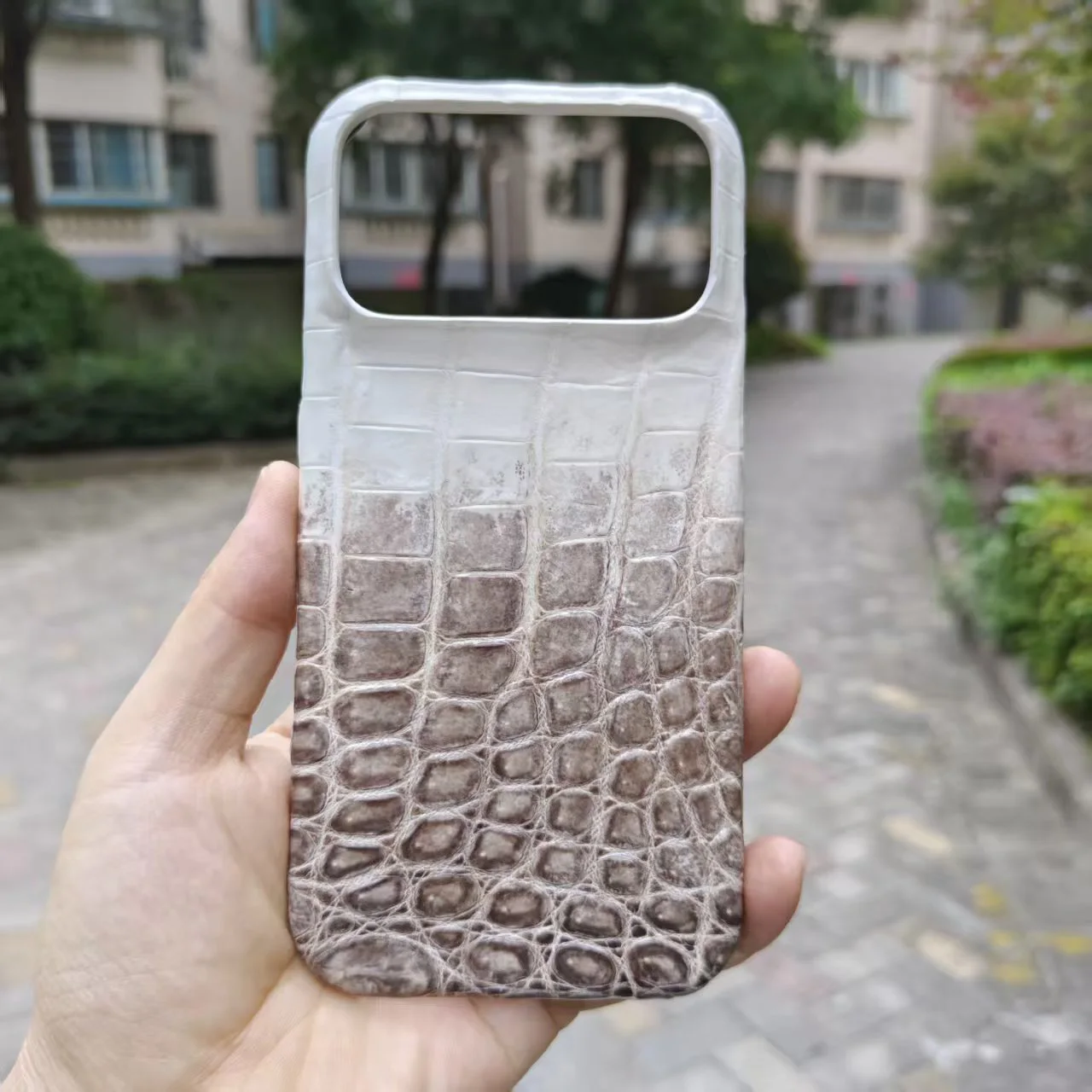 Genuine Natural Crocodile Skin Himalayan Leather Snap Cover Phone Case ...