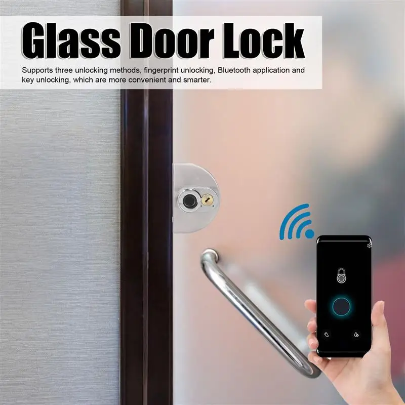 Electronic Smart Fingerprint Glass Door Lock for Home Office Glass Door ...