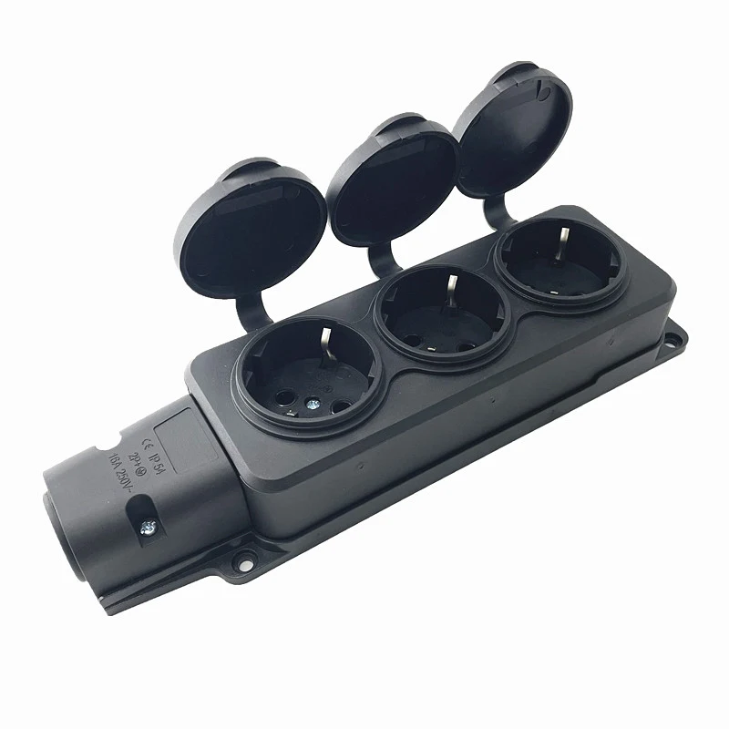 EU German 3 Ways Outdoor Waterproof Outlet Rain Plug with Cover Germany ...