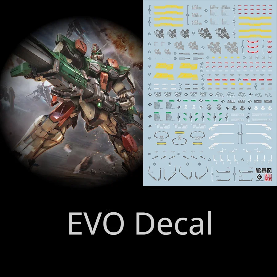 EVO-Decal-E-M159-for-MG-1-100-GAT-X103-BUSTER-Model-Kits-Fluorescent ...
