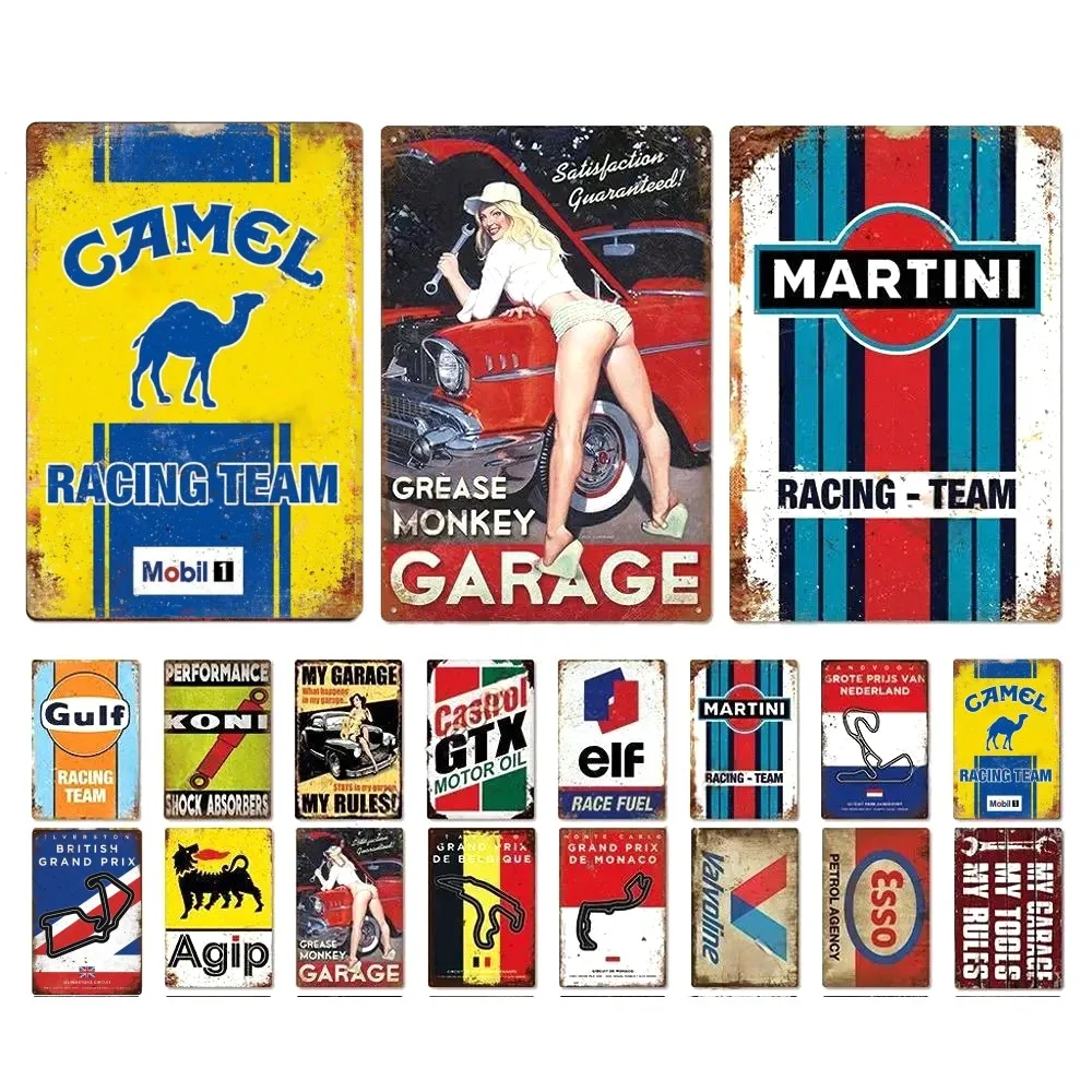 FJ-Garage-Posters-Decor-F1-Vintage-Metal-Tin-Signs-Decor-Plaque-Garage ...