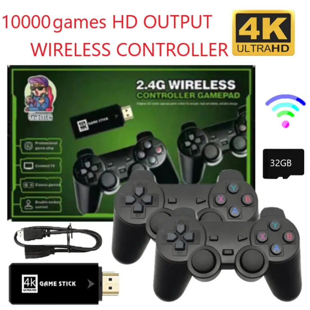 Hdmi-compatible Dual Player 4k Games Wireless Console 2.4g Wireless ...