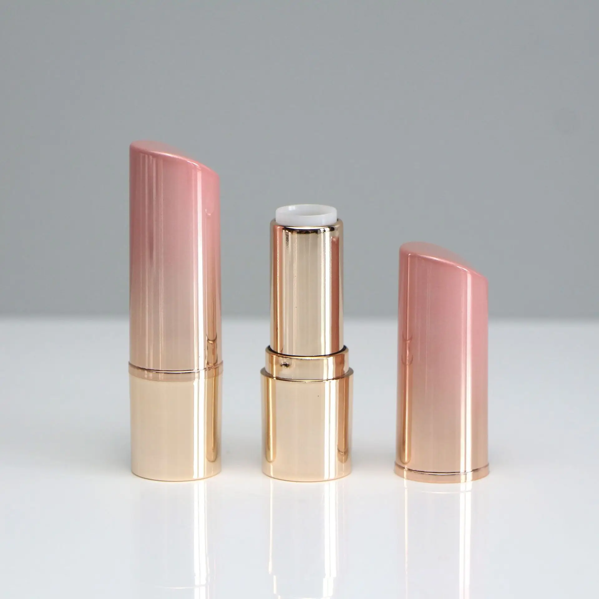 Slant-Cap-Lipstick-Tube-Peach-pink-gold-gradient-lipstick-tubes-empty ...