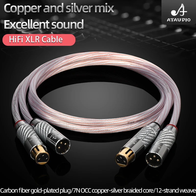One-Pair-Hifi-XLR-Cable-Pure-7N-OCC-and-Silver-Plated-mixed-Audio-Cable ...
