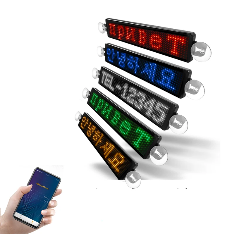 12*72 LED Car Display Bluetooth Programmable Scrolling Text Ultra thin ...