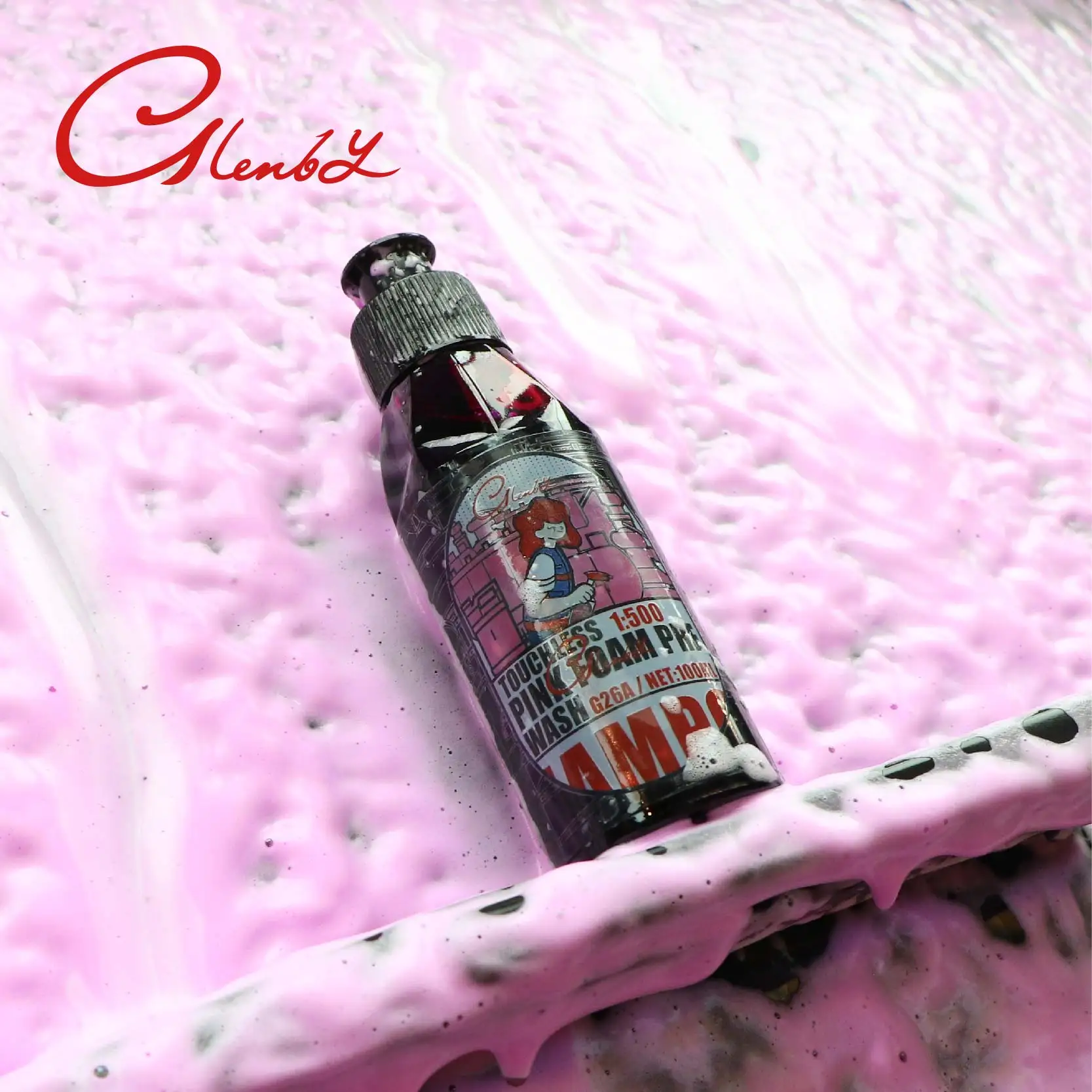 Car Wash Rich Pink Foam Car Maintenance Details Cleaner and Car Wash ...