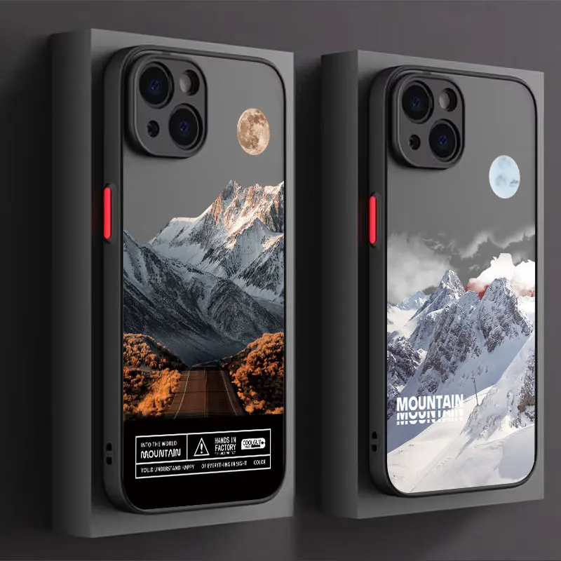 Sunset Snow Mountain Phone Case For iPhone 16 15 Pro Max 14 13 12 11 XS ...