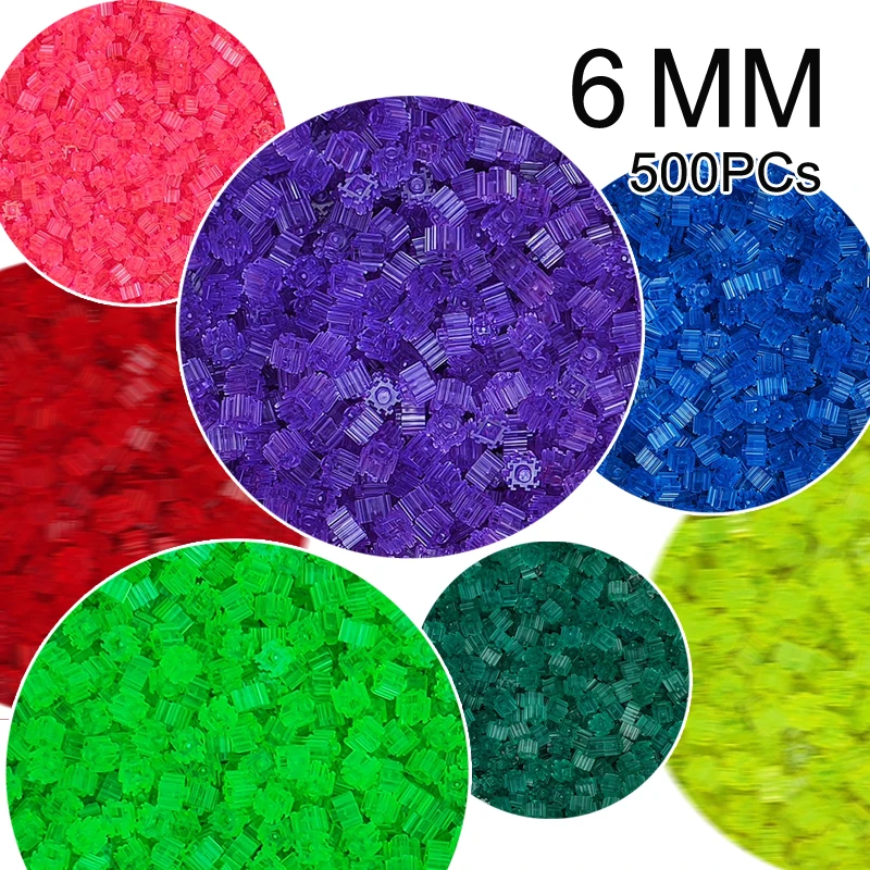 500PCs-6-6mm-Transparent-Color-Pixel-Art-Puzzle-Building-Blocks-DIY-3D ...