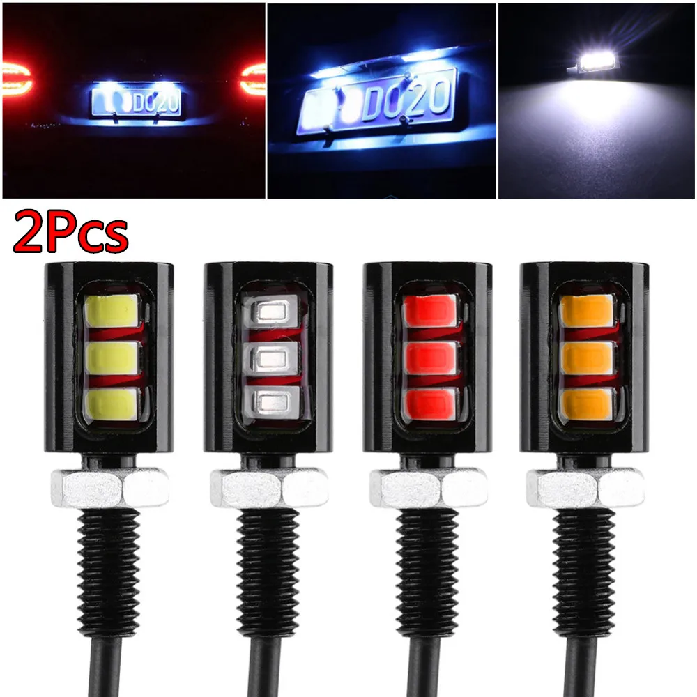 2PCS-New-12V-LED-Car-Motorcycle-Light-License-Number-Plate-Screw-Bolt ...