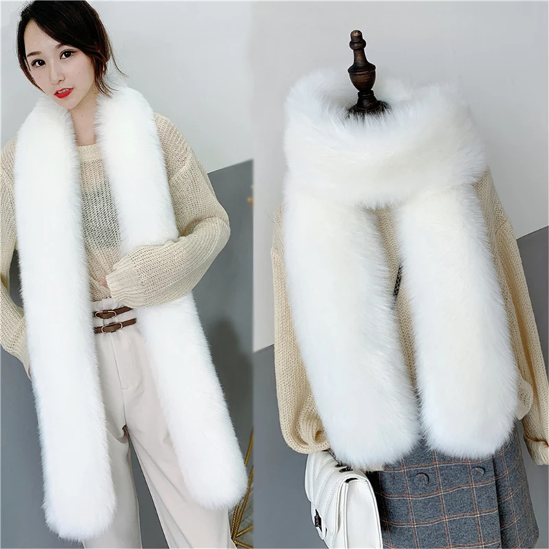 Women-s-Fluffy-Scarf-Thick-Faux-Fur-Scarf-Solid-Color-Fleece-Neck ...