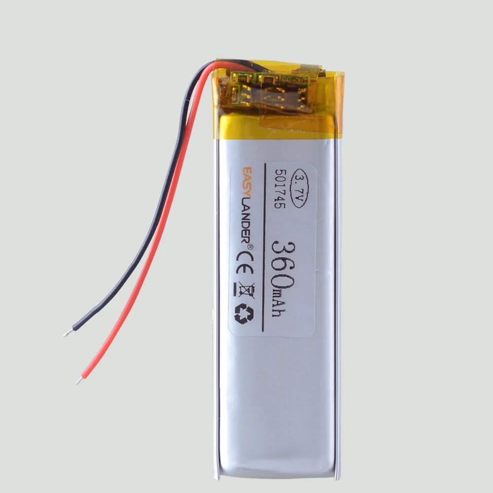 501745-360mAh-Lithium-Polymer-Battery-FOR-DIY-MP3-Music-Player-GPS-Sat ...