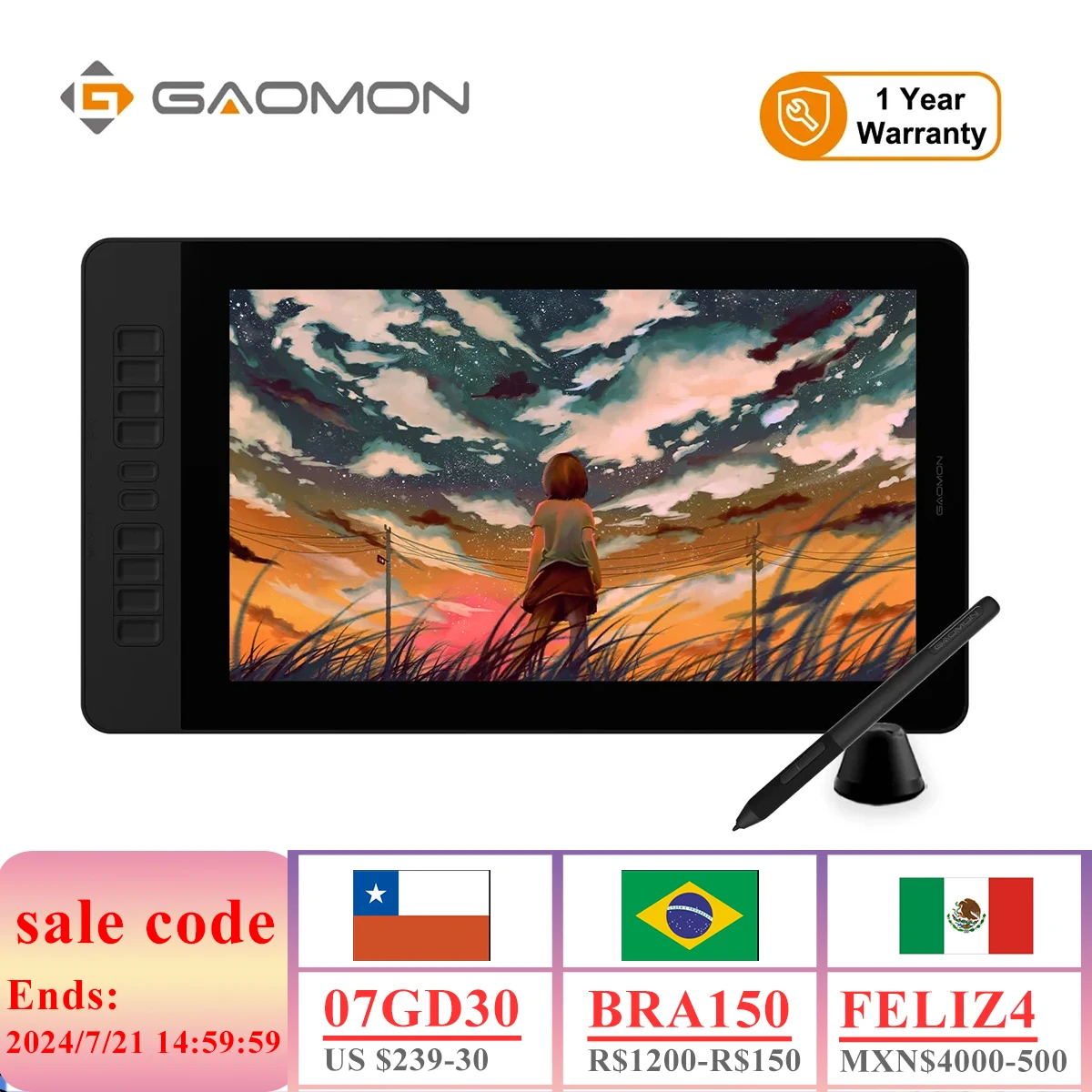 GAOMON-Graphics-Tablet-Monitor-PD1561-15-6-Inches-Screen-Drawing ...