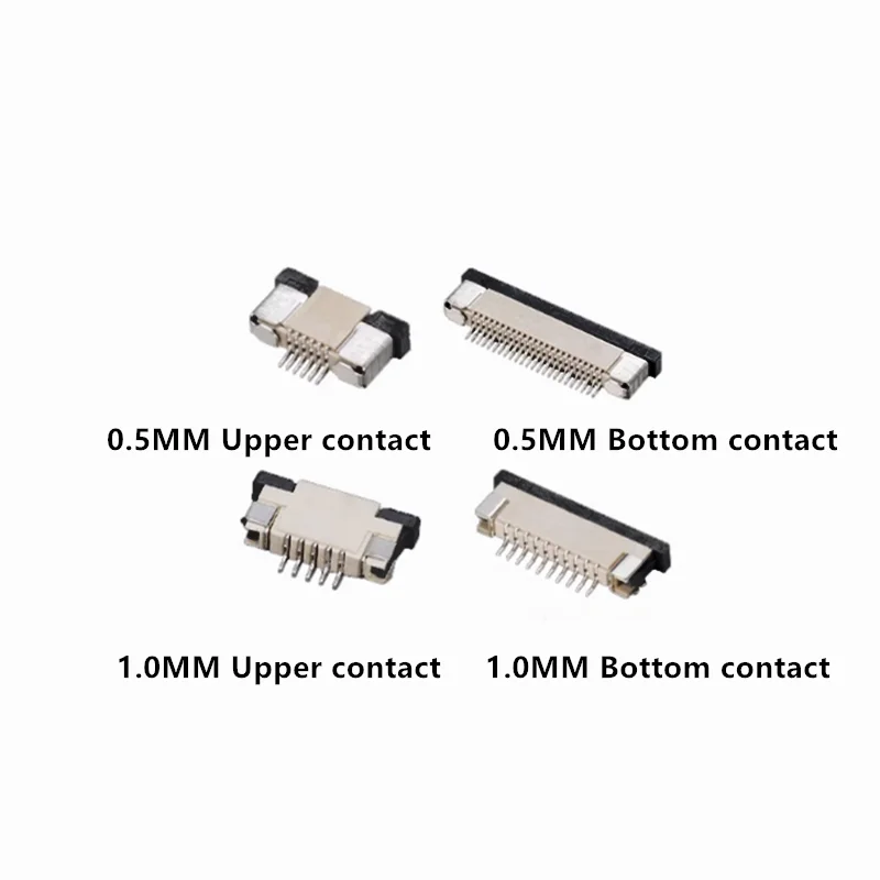10pcs FPC Connector 0.5mm/1.0mm Pitch Drawer type Upper/ Bottom contact ...