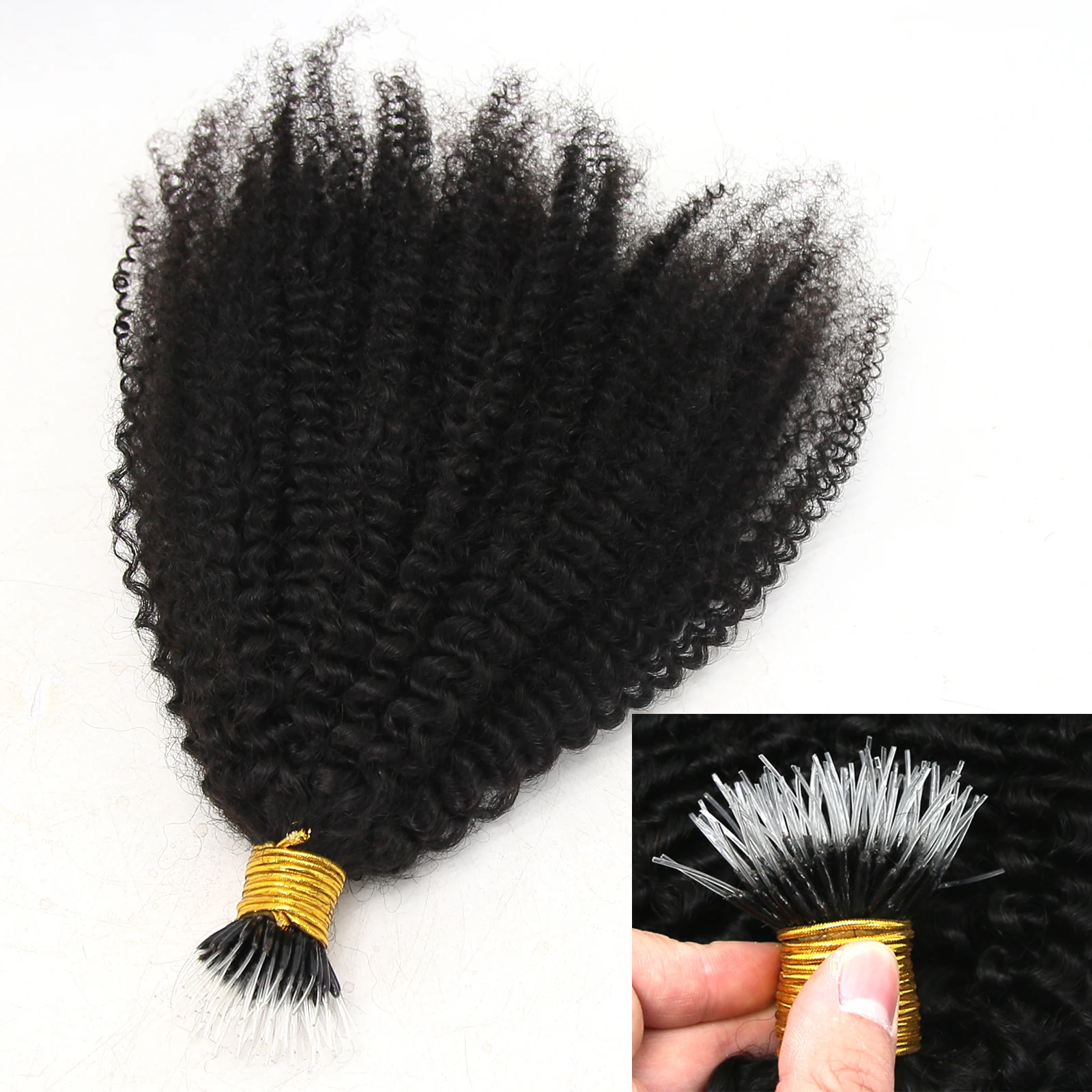 Afro-Kinky-Curly-F-Tip-Microlink-Human-Hair-Extensions-100g-Plastic ...