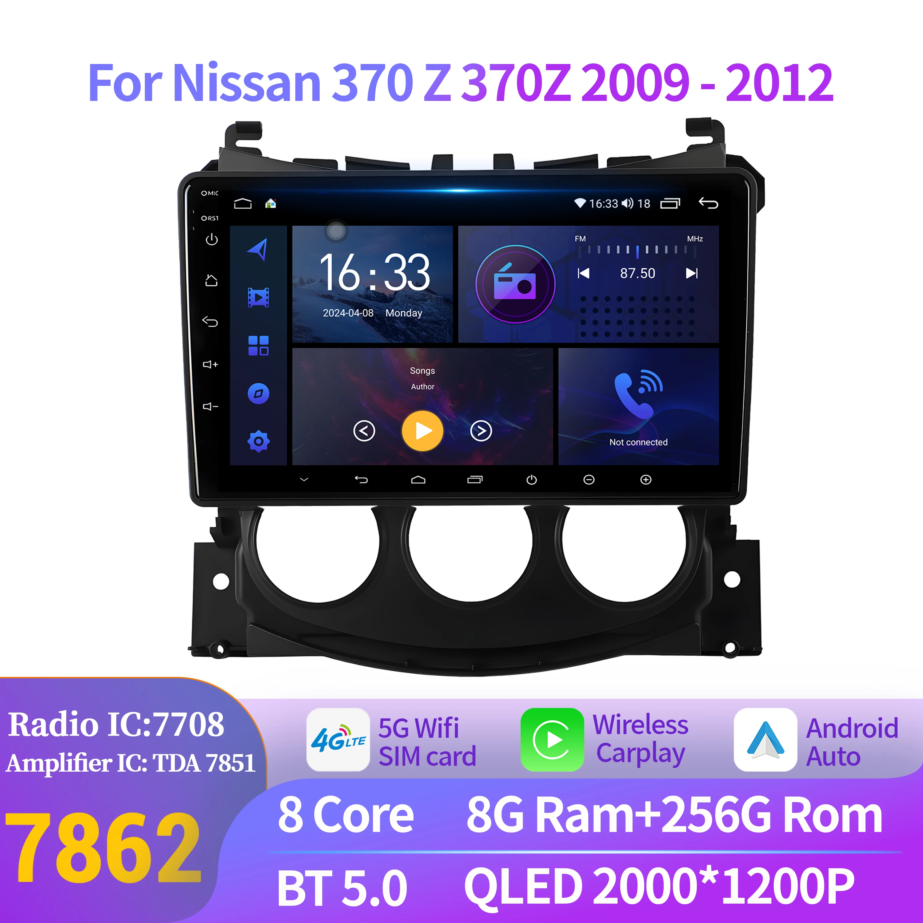 For Nissan 370 Z 370Z 2009-2012 Car Radio Multimedia Player Navigation ...