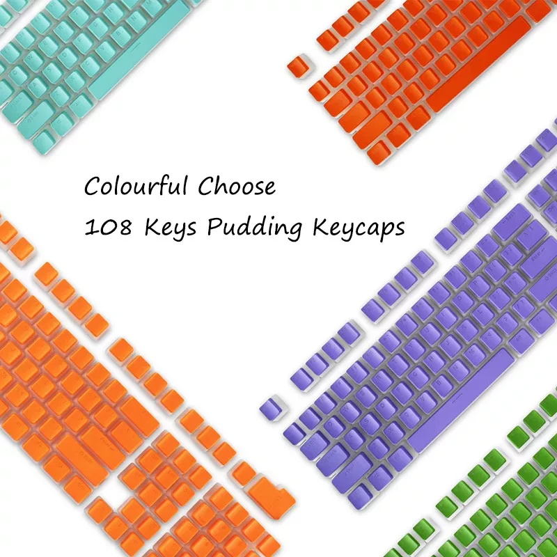 Hot Sales Profile Pbt Keycaps 108 Keys Pudding Keycap For Cherry Mx ...