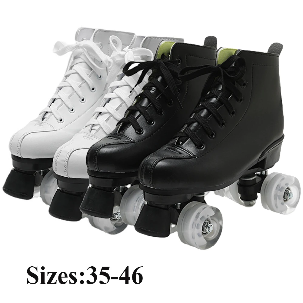 Roller-Skates-Shoes-Microfiber-Leather-PU-Rubber-Adult-Men-Women-Unisex ...