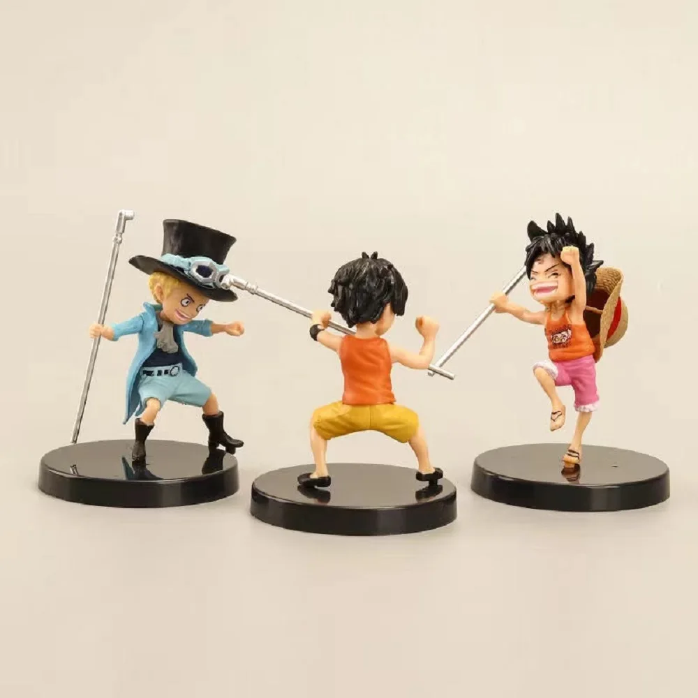 Figura-de-acci-n-de-Anime-de-One-Piece-Luffy-Ace-Sabo-con-Stick-Weapoon ...