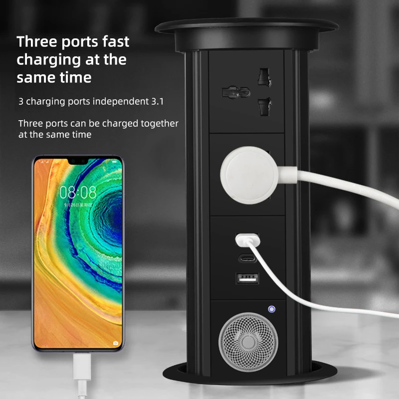 Herepow Automatic Pop Up Socket Eu Fr Uk Us Universal Standard Plug ...
