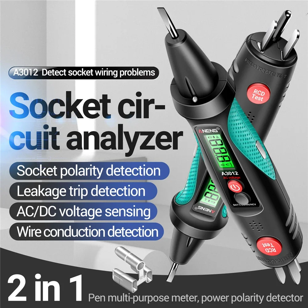 ANENG A3012 Multifunctional Socket Circuit Analyzer AC/DC Voltage ...